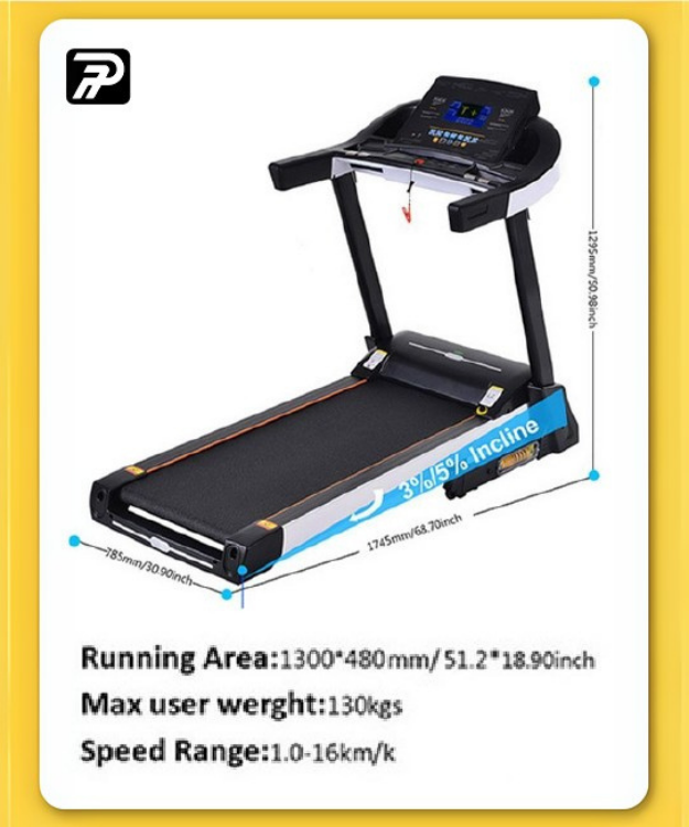 PT-600 Semi Commercial DC Motorised Treadmill | Durable